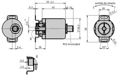 Encoder absoluto rotativo com carcaça metálica - Grunn do Brasil